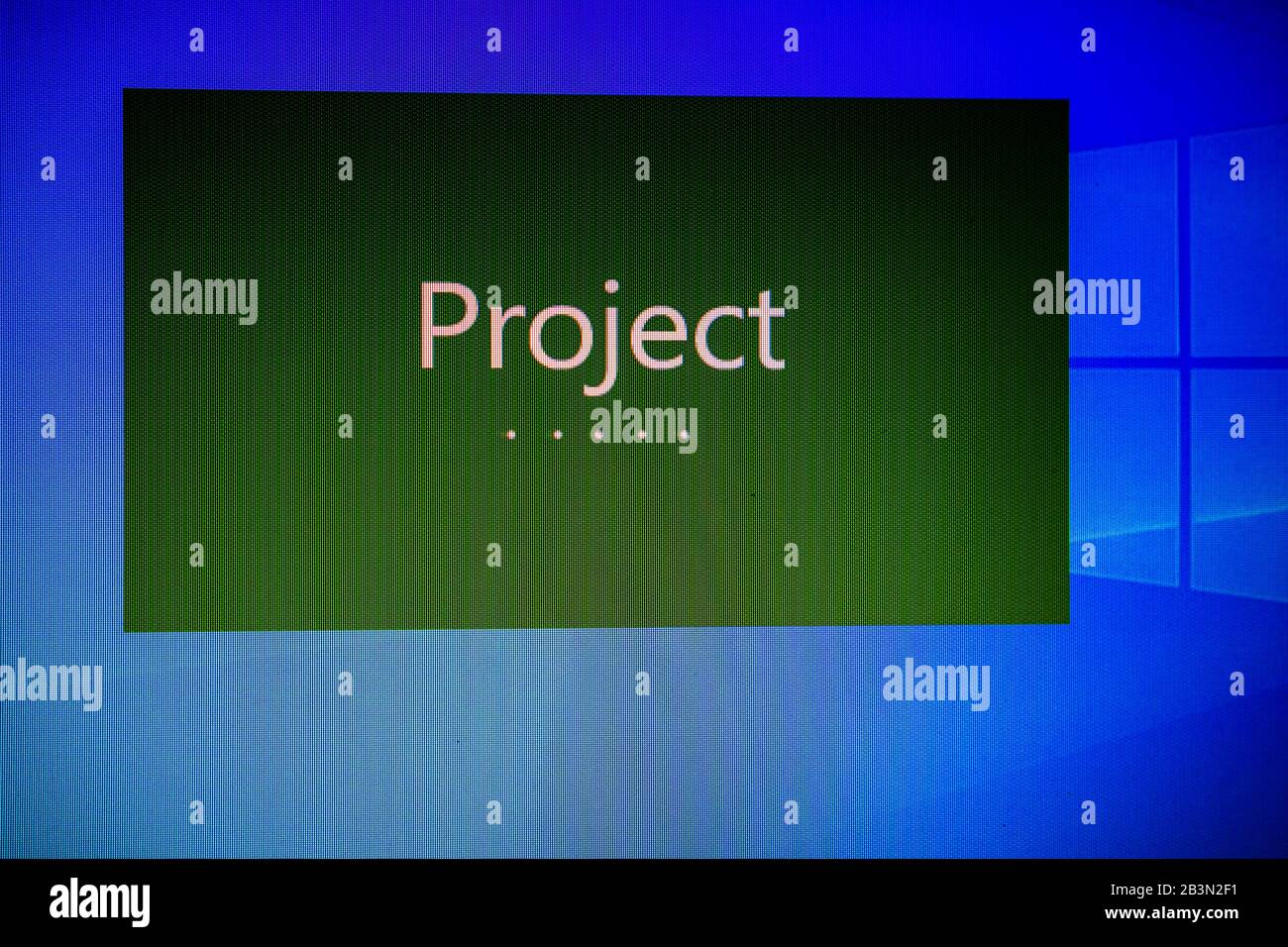 Microsoft project application, home menu on device screen pixelated ...