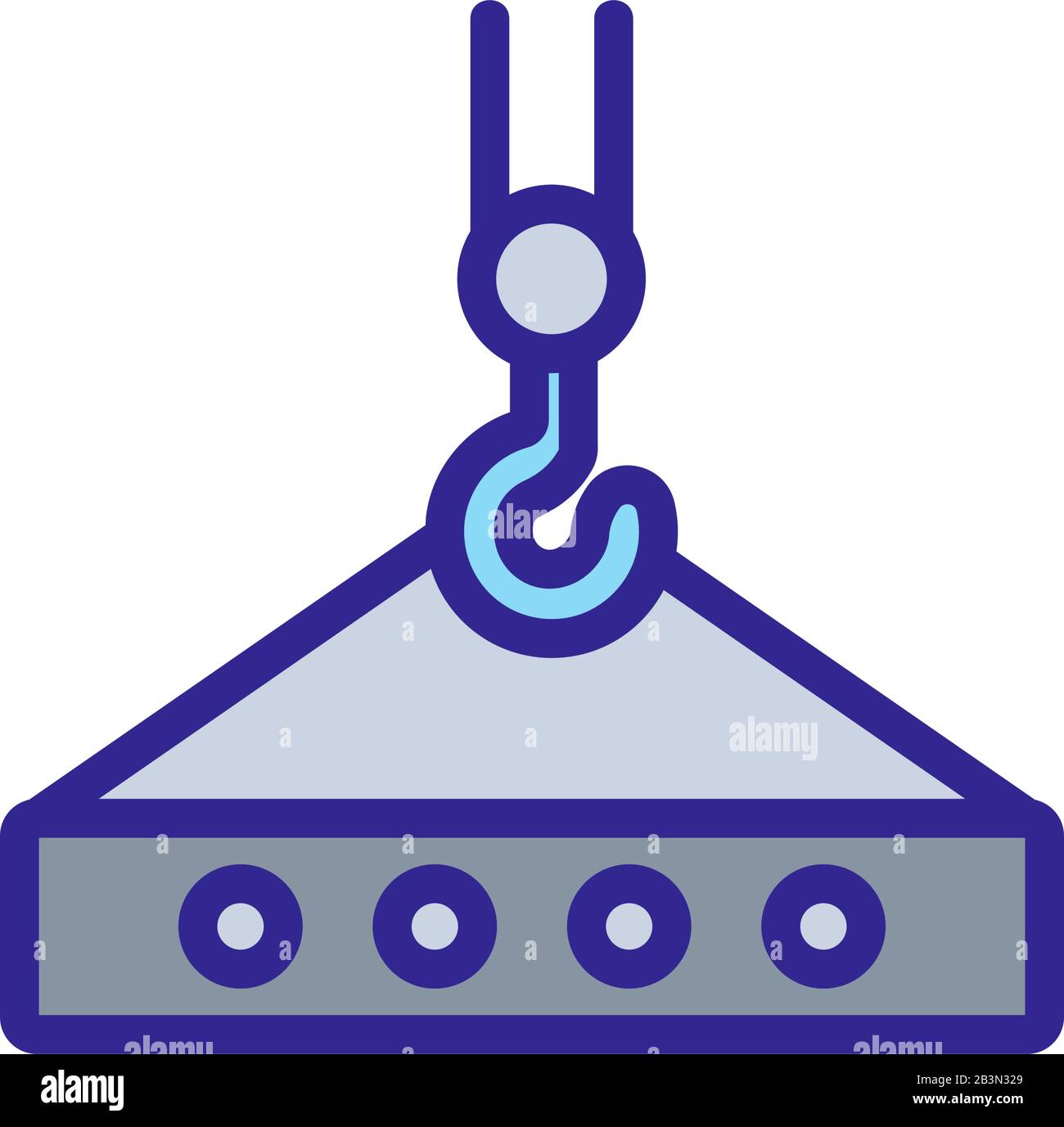 Crane construction icon vector. Isolated contour symbol illustration ...