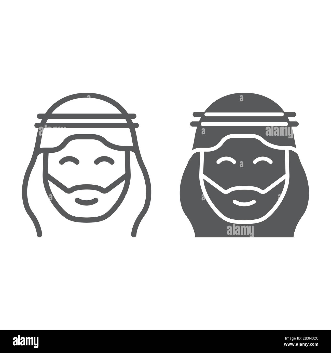 Arab line and glyph icon, ramadan and islam, arabian man sign, vector ...