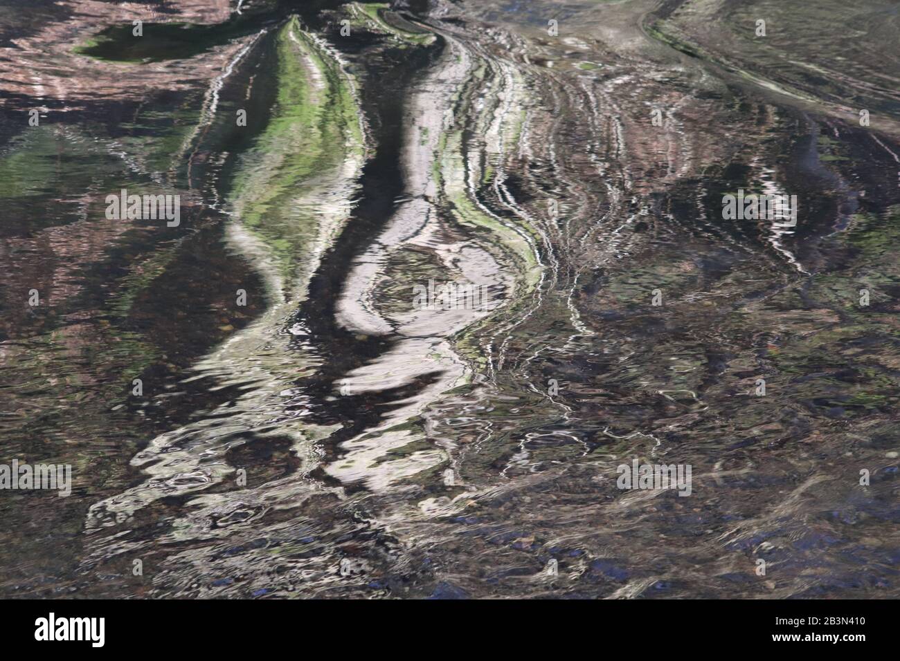 Abstract patterns in river water reflections Stock Photo - Alamy