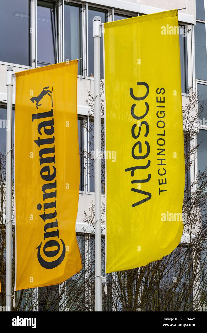 27 February 2020, Bavaria, Regensburg: Flags with the lettering of ...