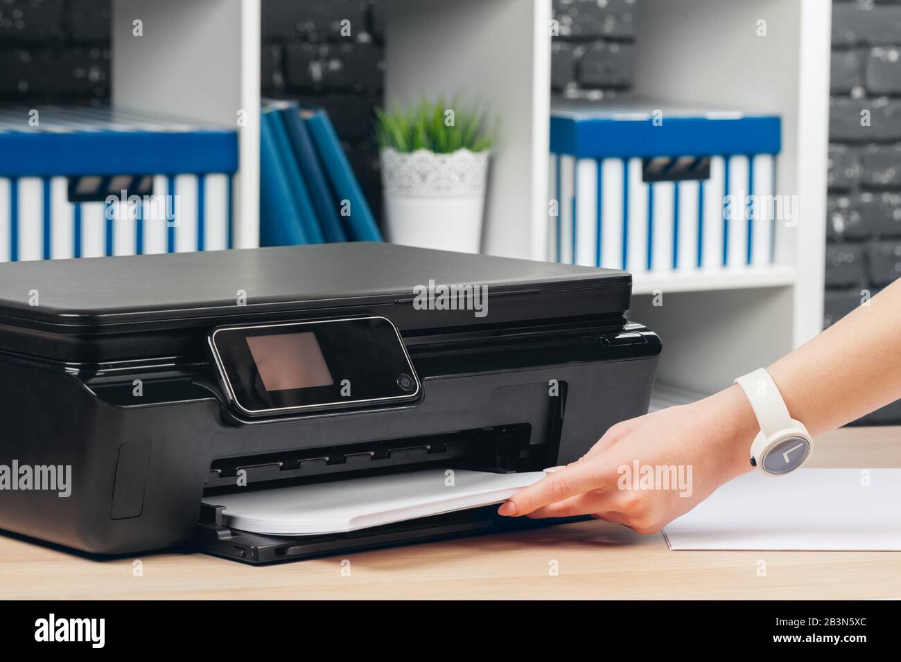 Man woman copier office hi-res stock photography and images - Alamy