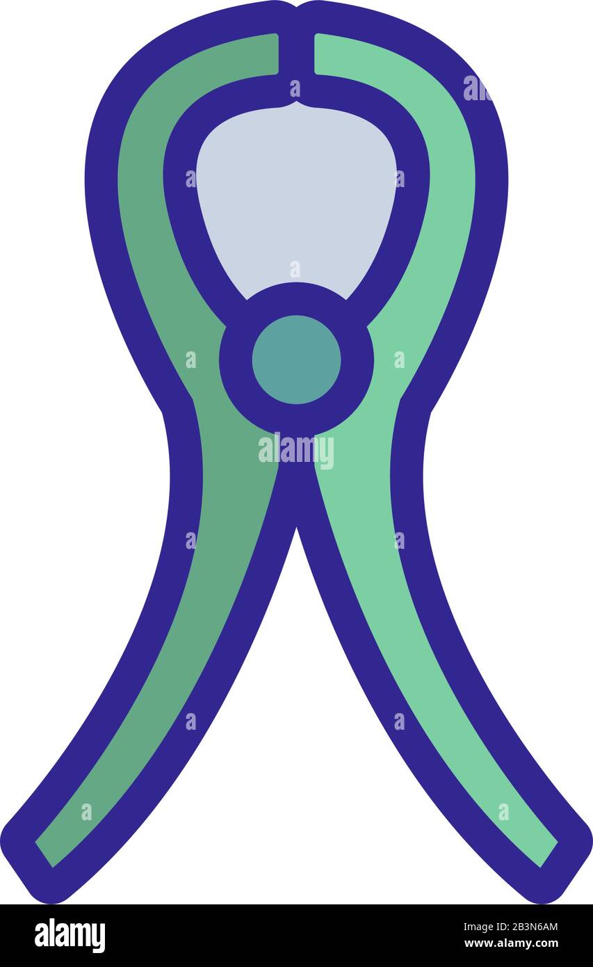 clothes pin icon vector. Isolated contour symbol illustration Stock ...