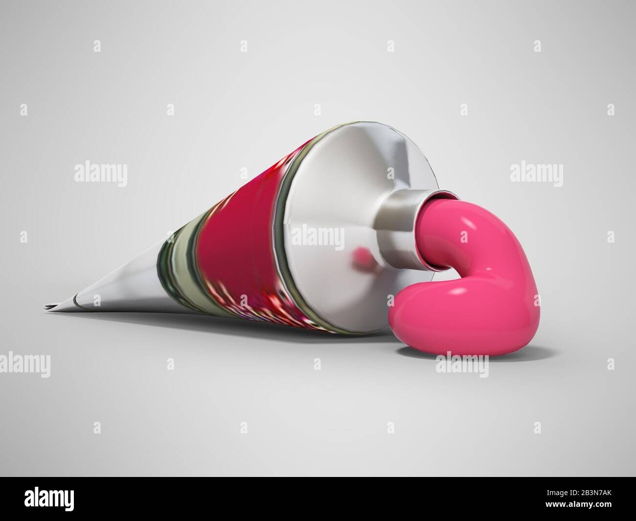 3D rendering acrylic paint in tube on gray background with shadow Stock ...