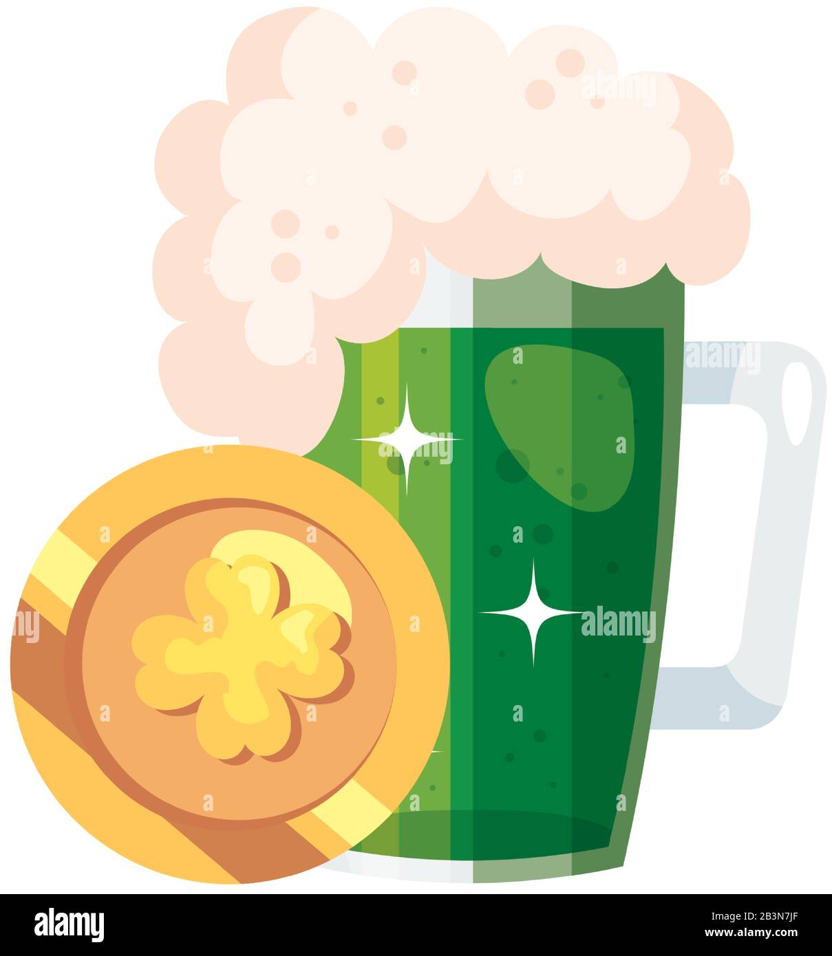 coin with clover and jar beer Stock Vector Image & Art - Alamy