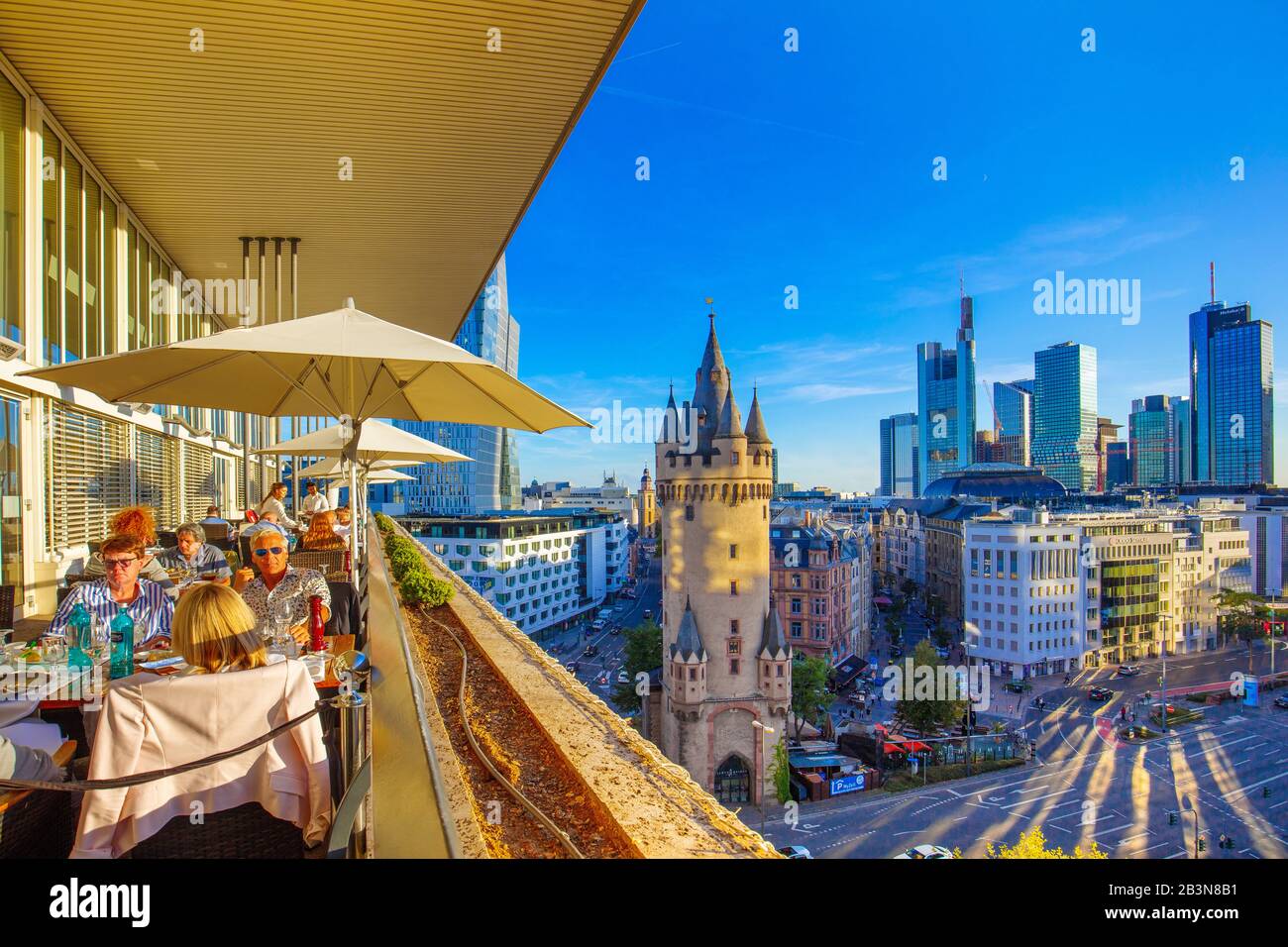 View from the Fleming's terrace, Frankfurt am Main, Hesse, Germany ...