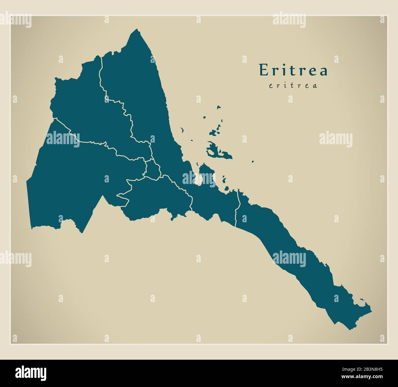 Modern Map - Eritrea with all states map Stock Vector Image & Art - Alamy