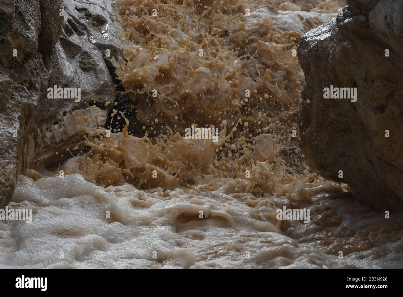 Flash Flood in the Negev Desert, Israel. Photographed in Wadi Tzeelim ...