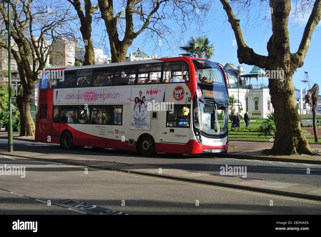 Stagecoach double decker bus in Torquay Road, Torquay, Devon, England ...