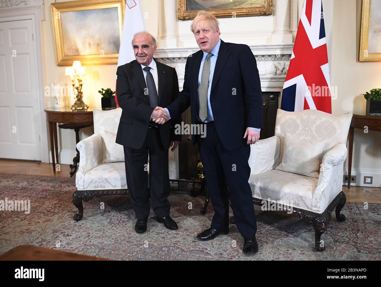Prime Minister Boris Johnson with President of Malta, George Vella, at ...