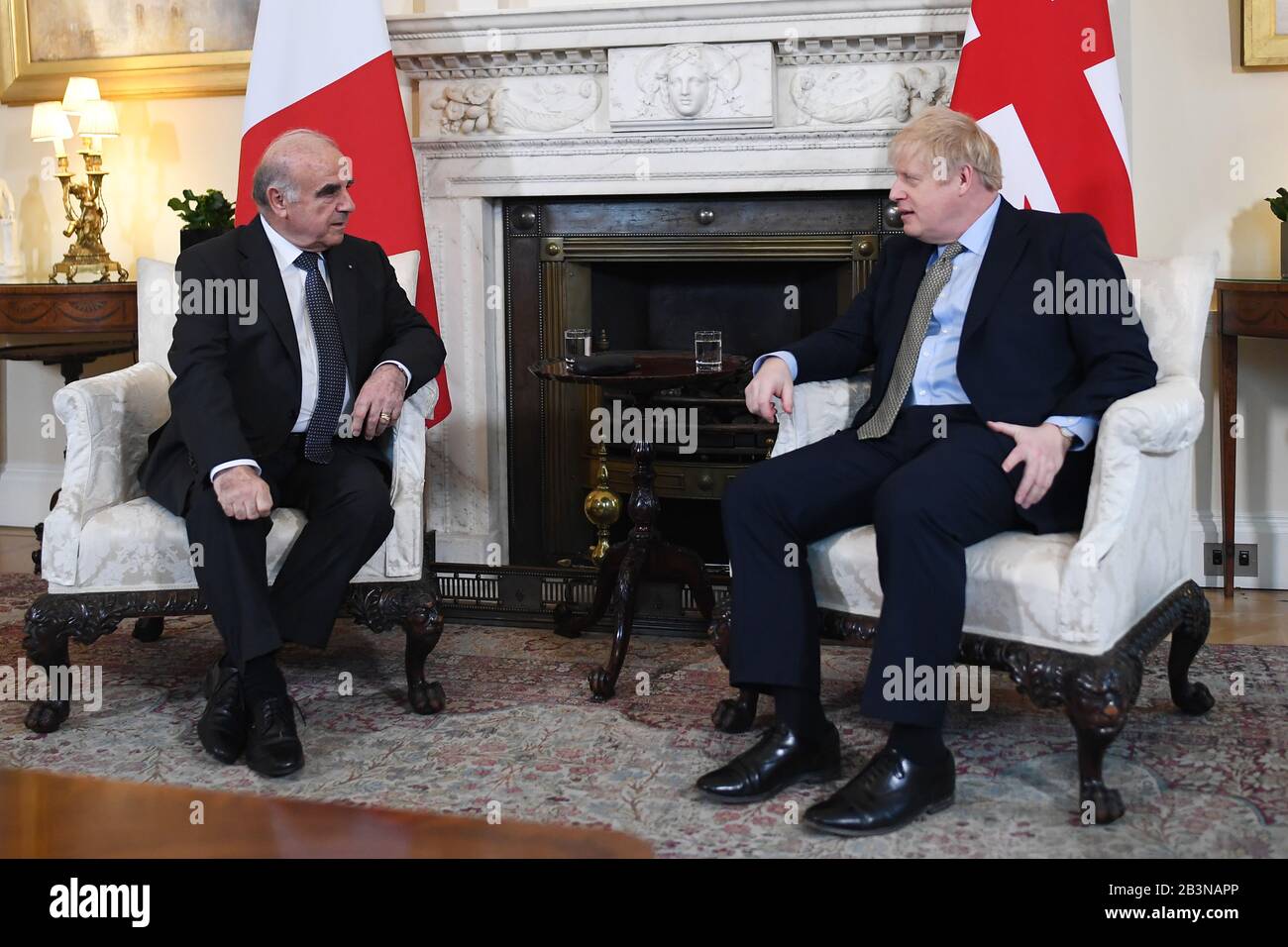 Prime Minister Boris Johnson talks the President of Malta, George Vella ...