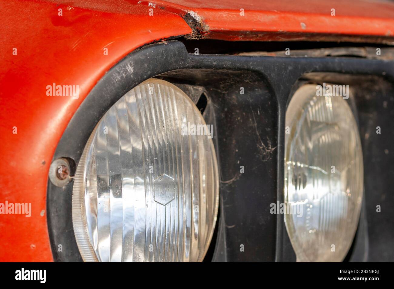 Headlights on an old car Stock Photo - Alamy