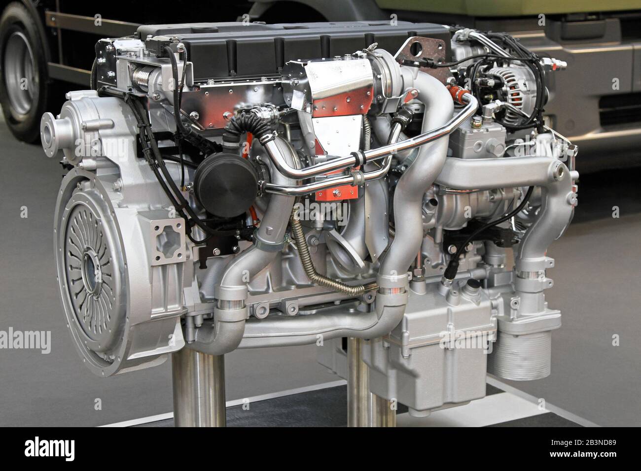 Close up shot of diesel truck engine Stock Photo - Alamy