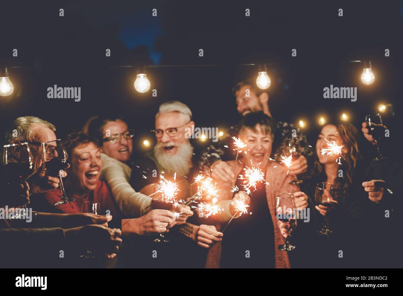 Old people having fun party hi-res stock photography and images - Alamy