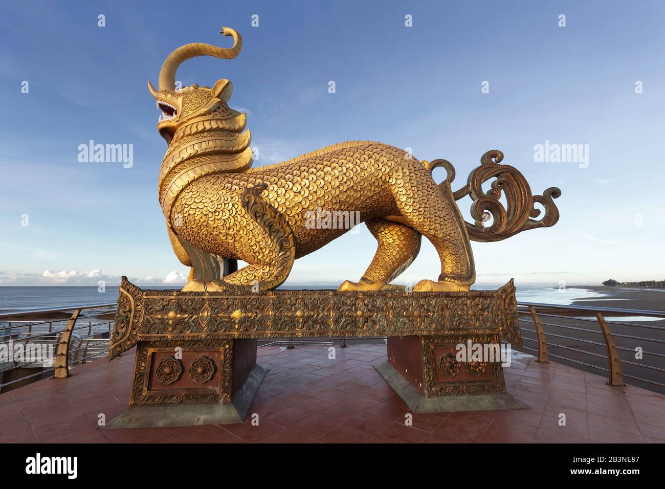 The Bya La statue at the Sittwe Viewpoint park, Viewpoint beach and the ...