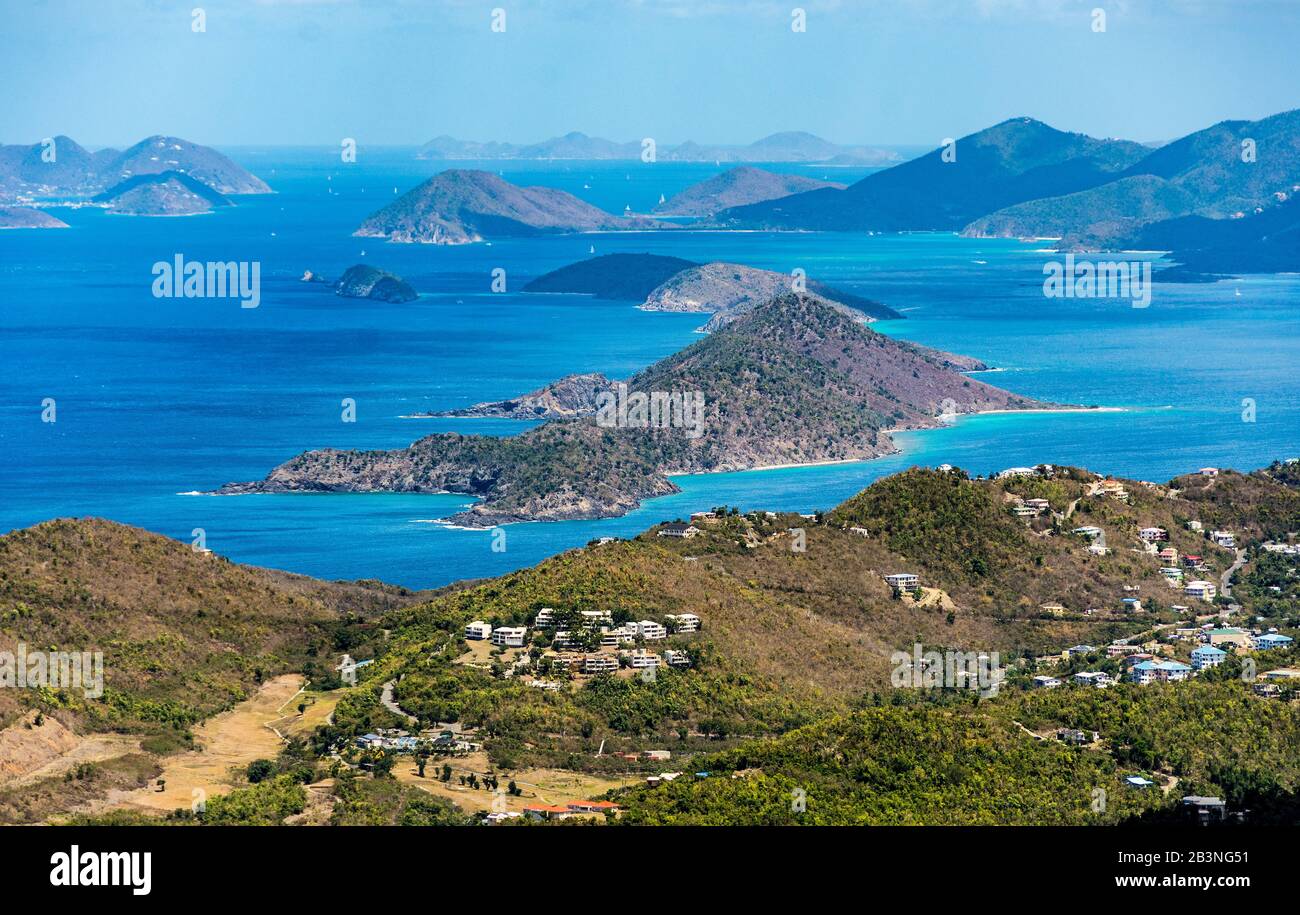 View north from Mountain Top on St. Thomas Island, U.S. Virgin Islands ...