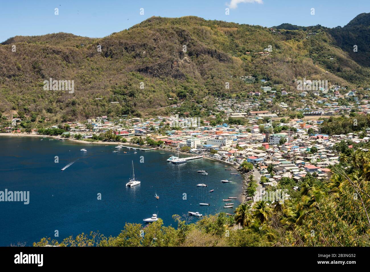 Town of Soufriere, Caribbean island of St. Lucia, Windward Islands ...
