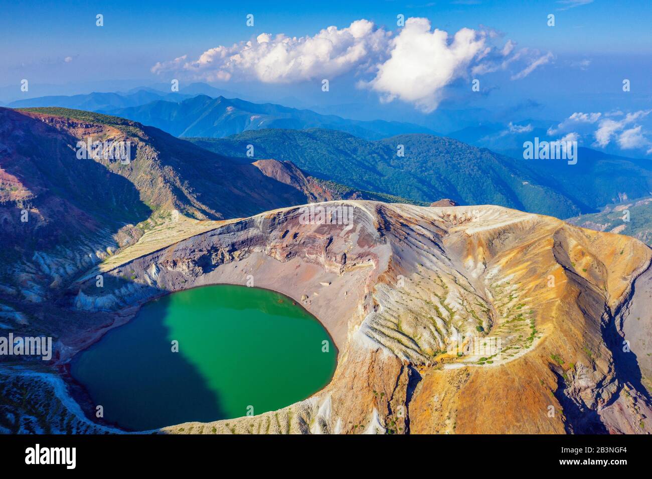Aerial view of Mount Zao San, Yamagata Prefecture, Honshu, Japan, Asia ...