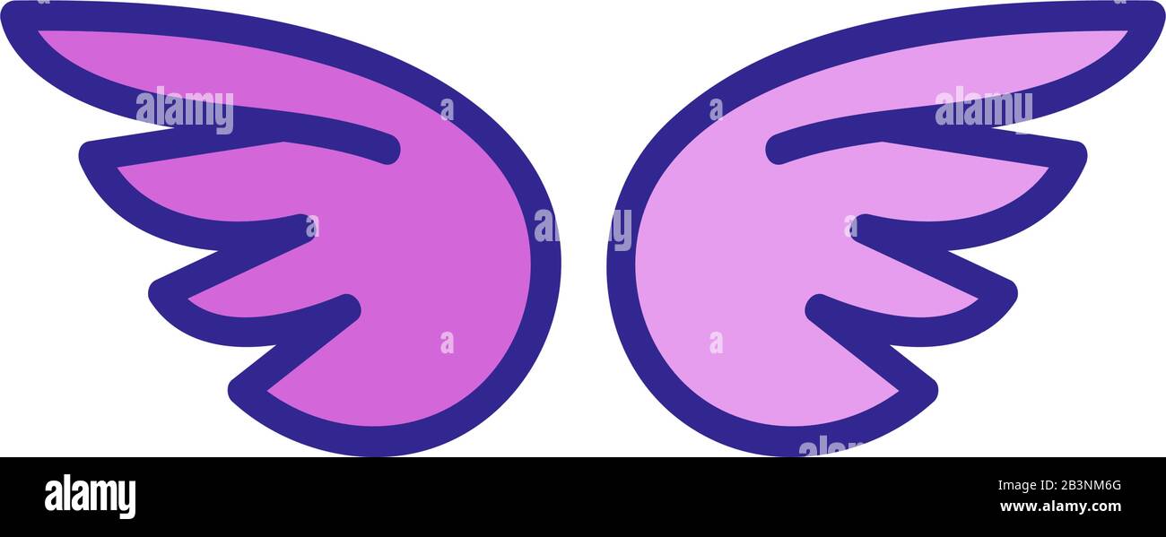 Wings of the angel icon vector. Isolated contour symbol illustration ...