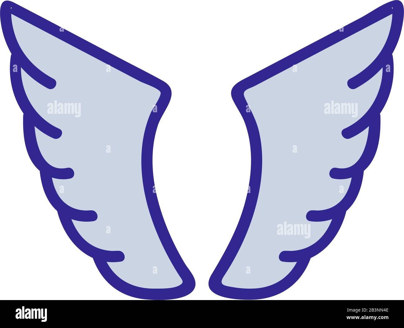 Wings of the angel icon vector. Isolated contour symbol illustration ...