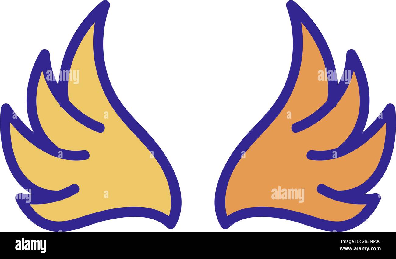 Wings of the angel icon vector. Isolated contour symbol illustration ...