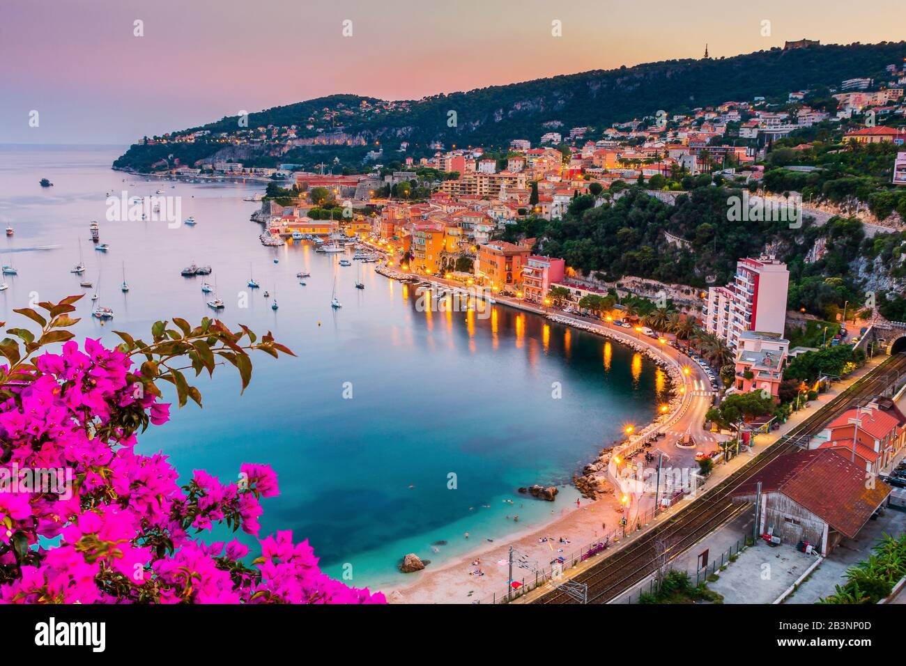 Villefranche sur Mer, France. Seaside town on the French Riviera or ...