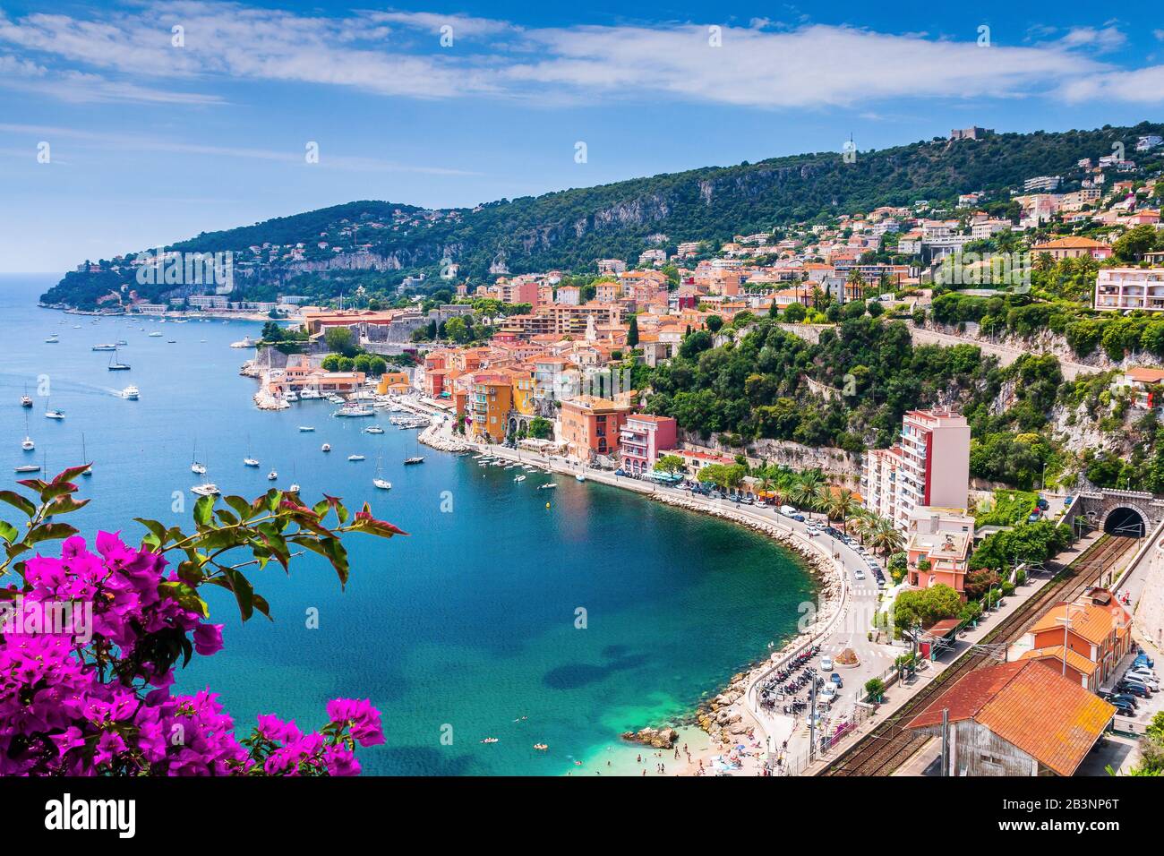 Villefranche sur Mer, France. Seaside town on the French Riviera or ...