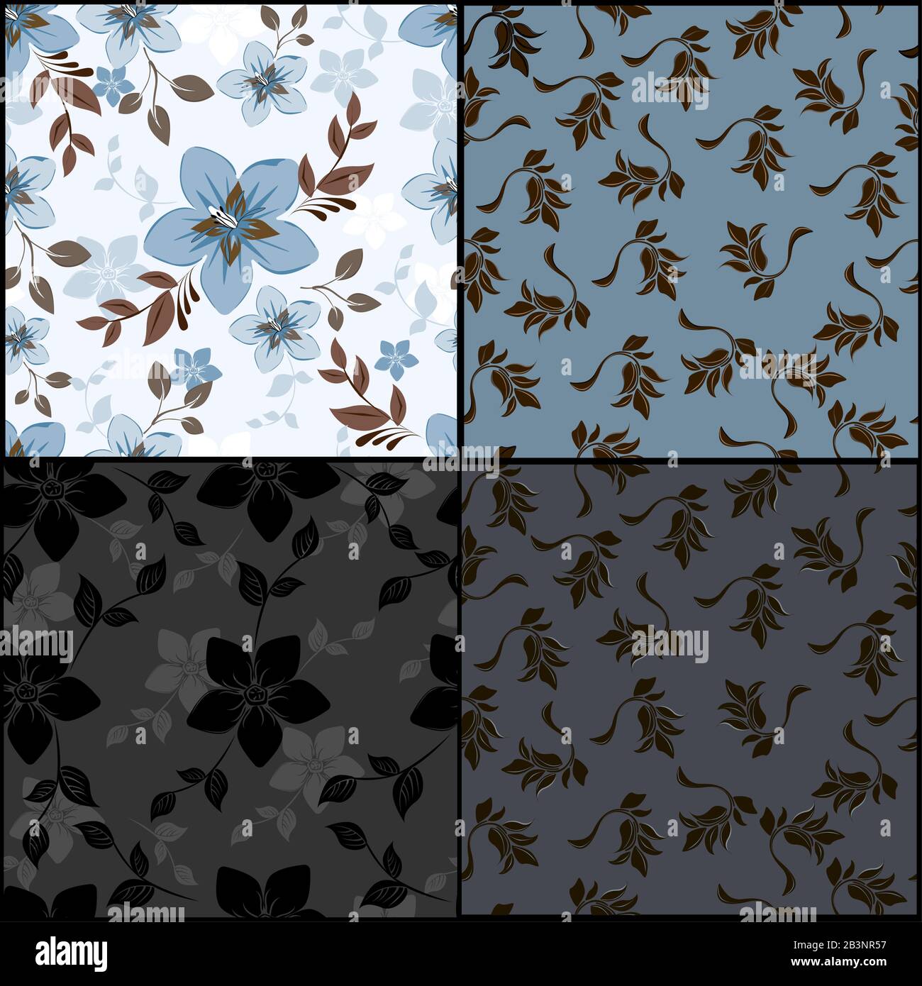 Vector spring abstract background flowers seamless pattern Stock Vector ...