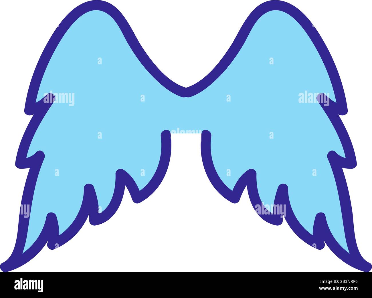 Wings of the angel icon vector. Isolated contour symbol illustration ...