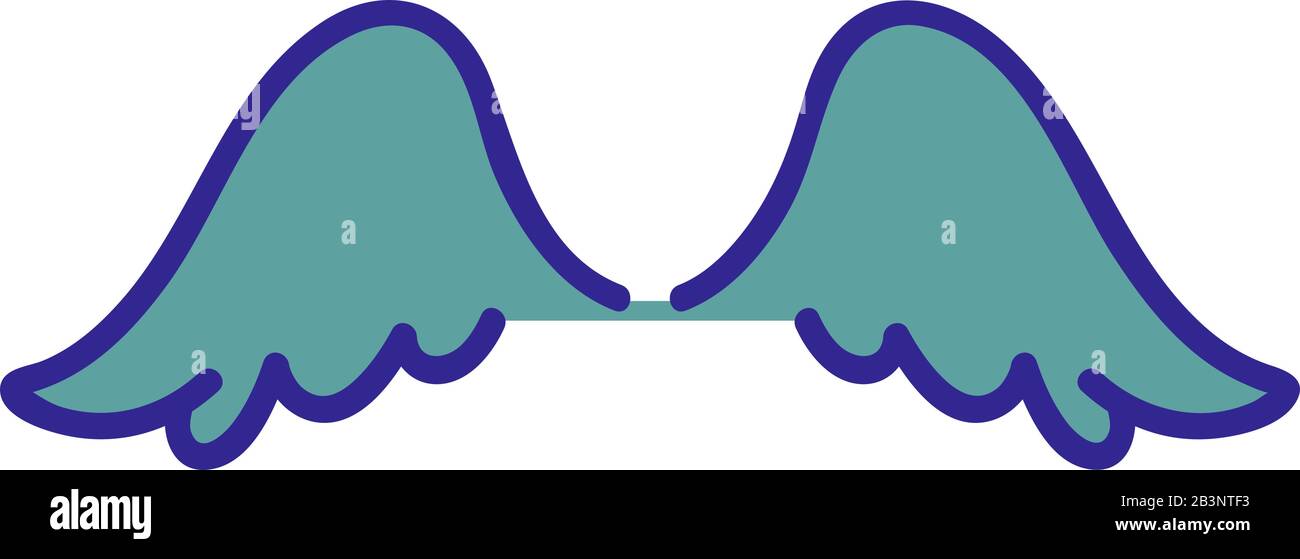 Wings of the angel icon vector. Isolated contour symbol illustration ...