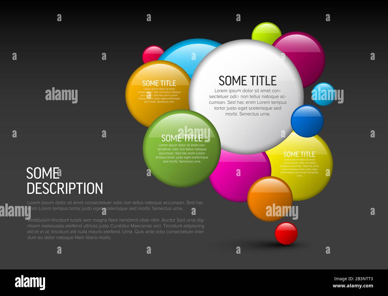 Flyer template with colorful circle badges and place for your text ...