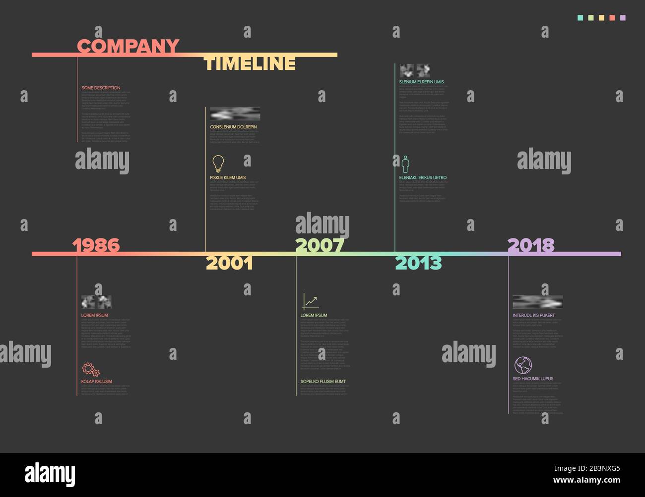 Vector Infographic timeline report template with nice typography Stock ...