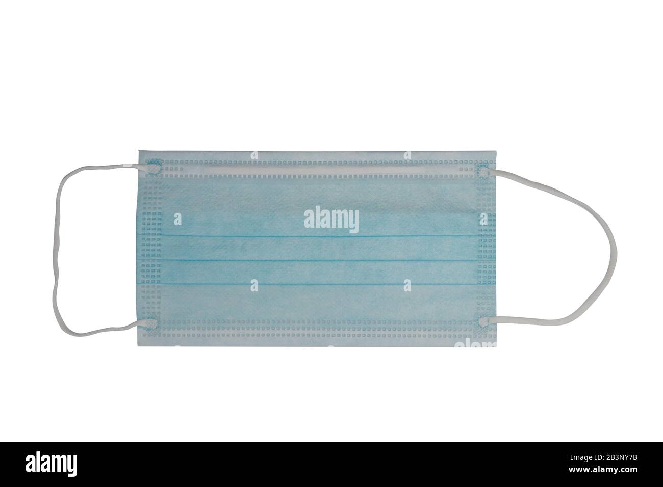 Surgical mask with rubber ear straps. Typical 3-ply surgical mask to ...