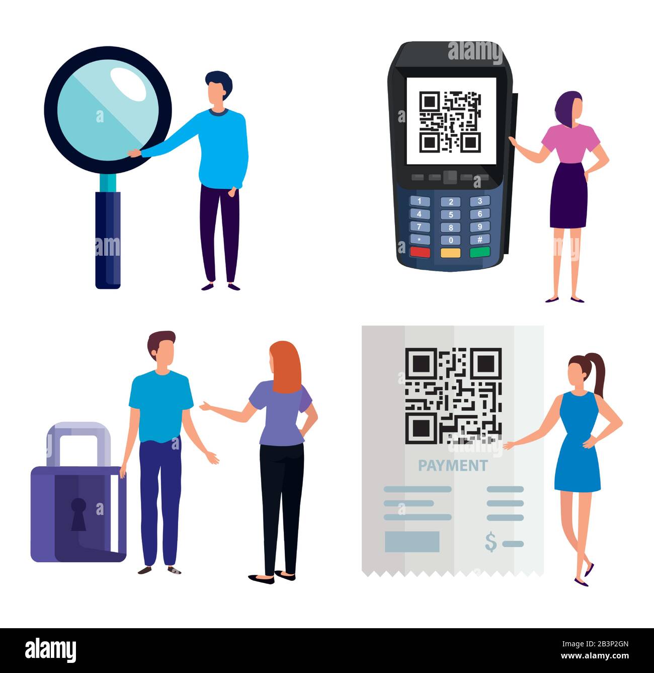 set designs of scan code qr and icons Stock Vector Image & Art - Alamy