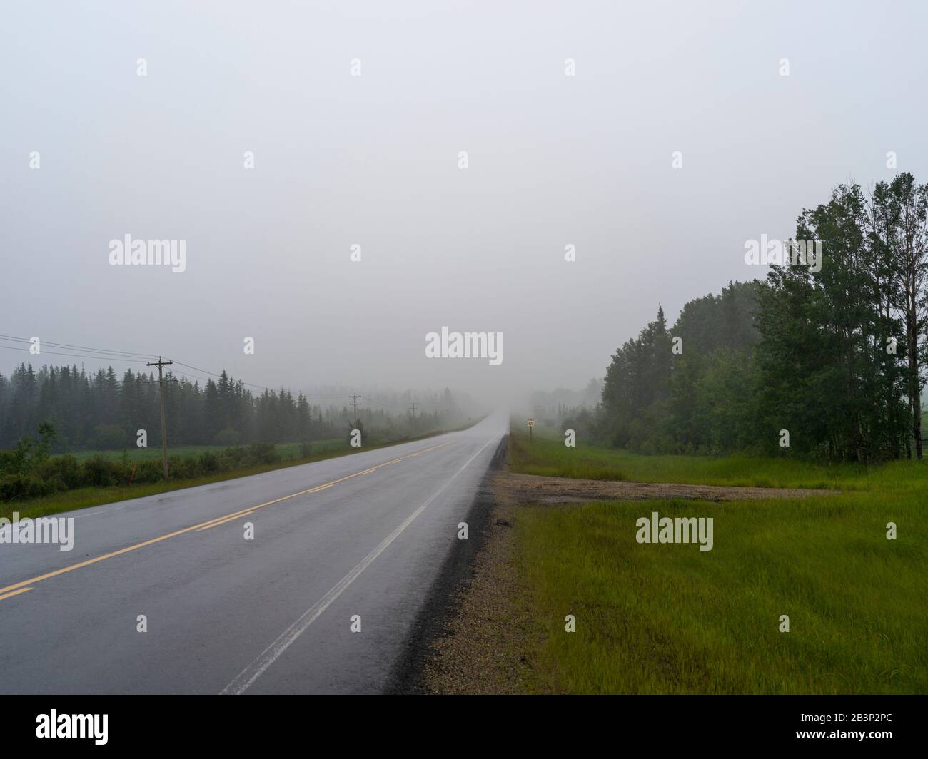 Road passing through rural area, Alberta Prairies, Alberta, Canada ...