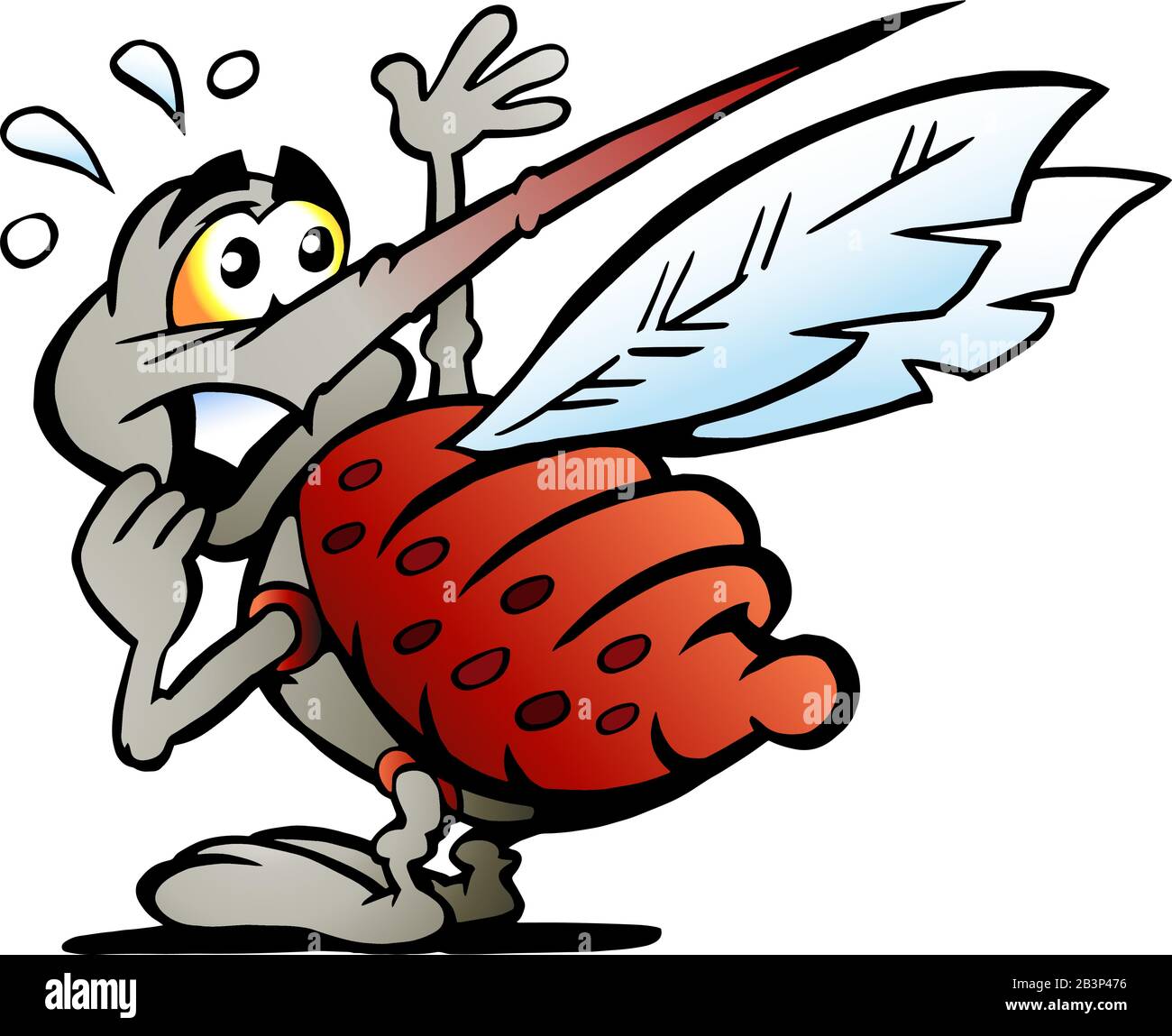 Vector Cartoon illustration of a Scared Afraid Mosquito Stock Vector ...