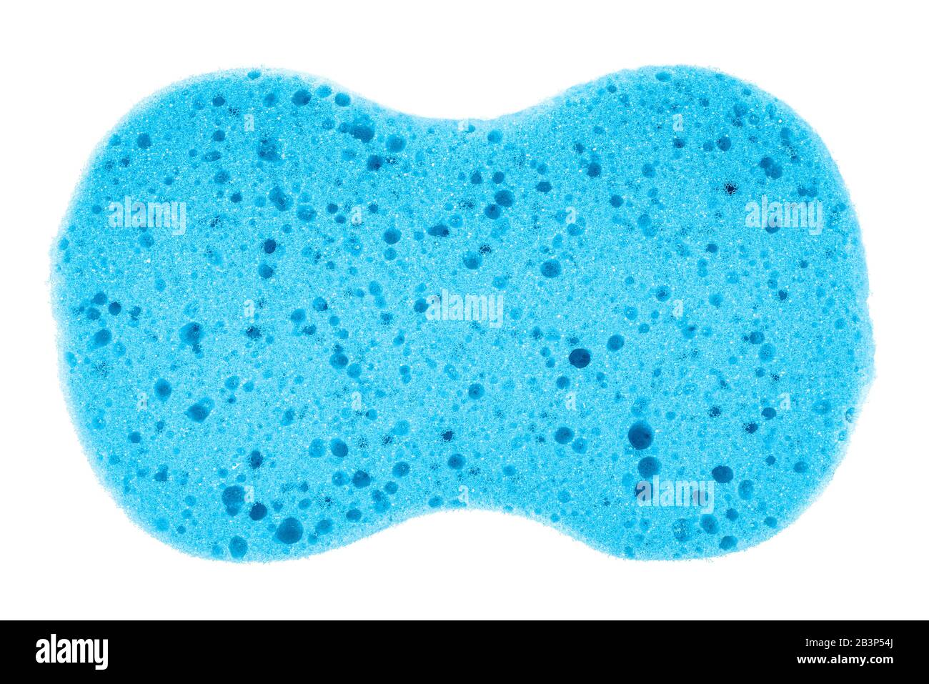 Top view of blue bath massage sponge isolated on white background Stock ...