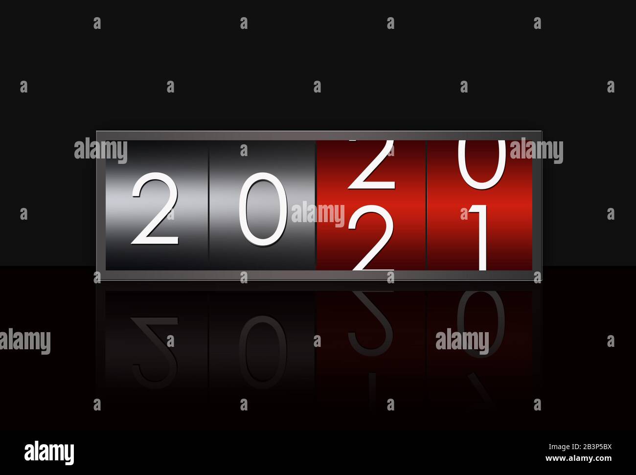 2021 countdown timer isolated on black background Stock Photo - Alamy