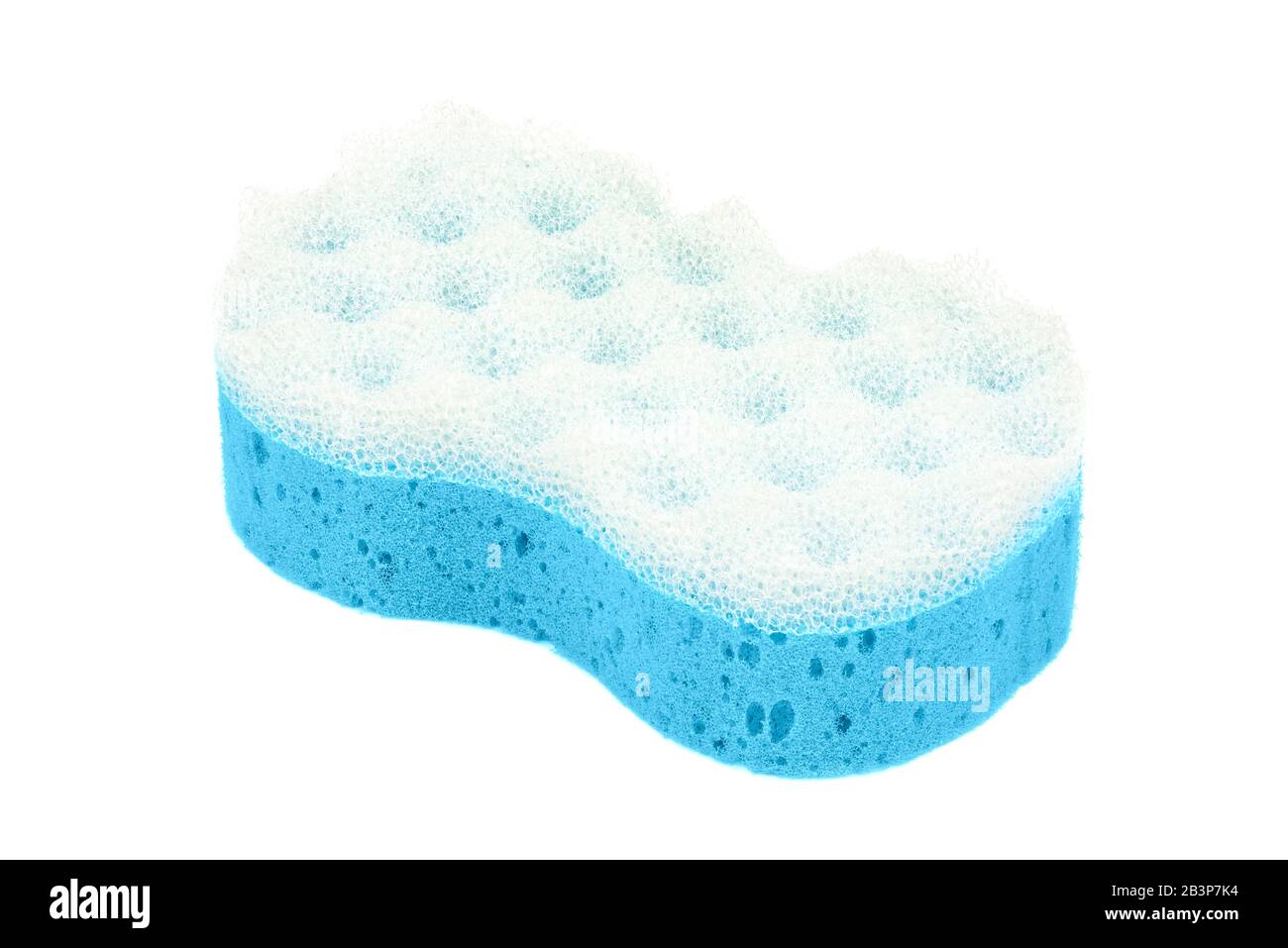 Blue bath massage sponge isolated on white background Stock Photo - Alamy