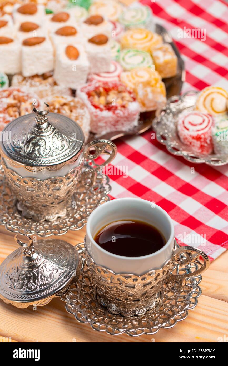 Traditional turkish coffee. close up. creative photo Stock Photo - Alamy