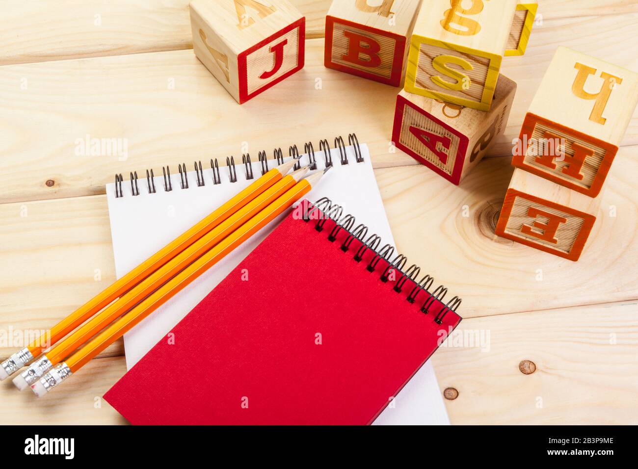 abc alphabet with paper note book. creative photo Stock Photo - Alamy