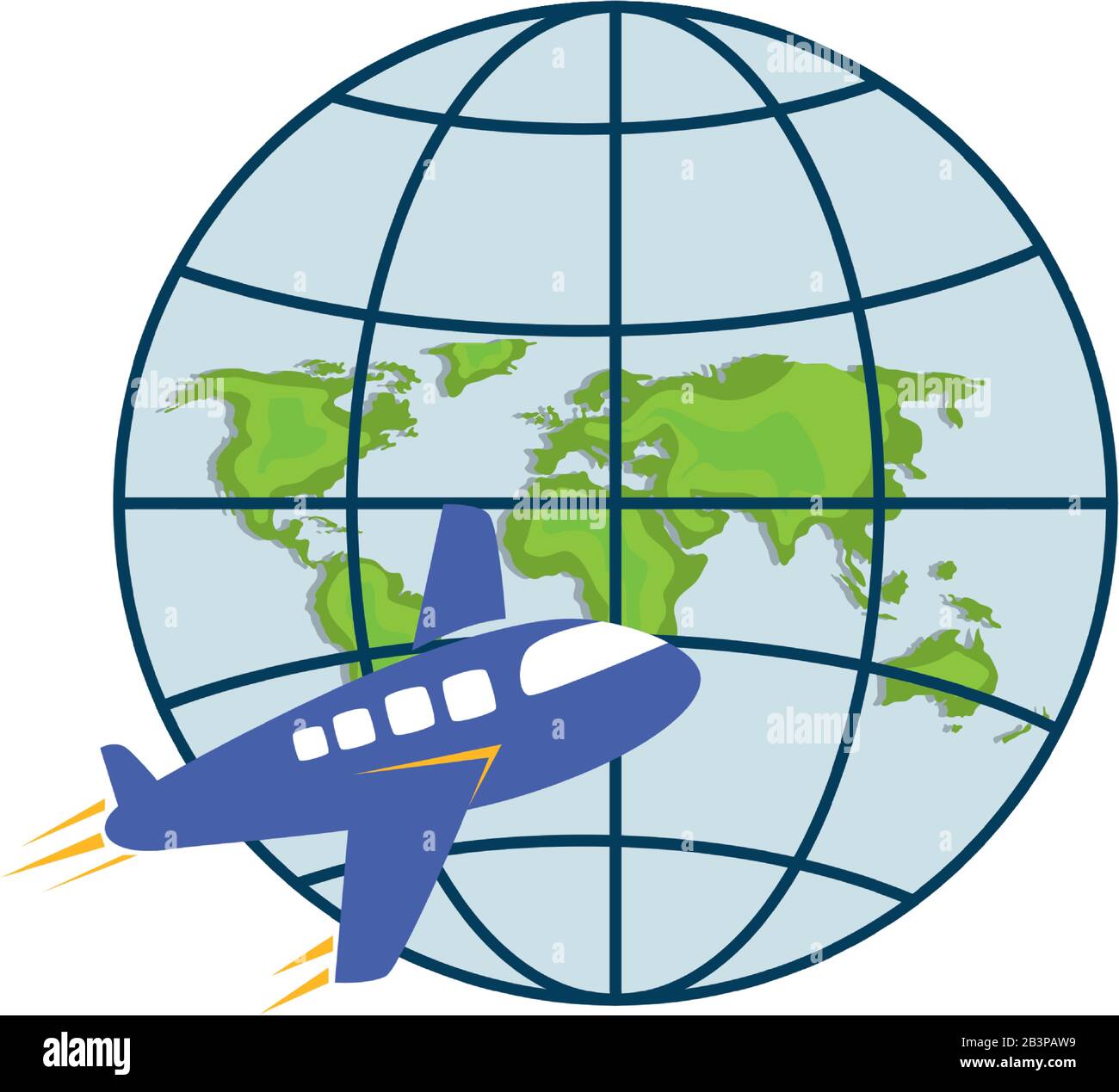 airplane and world map sphere vector design Stock Vector Image & Art ...