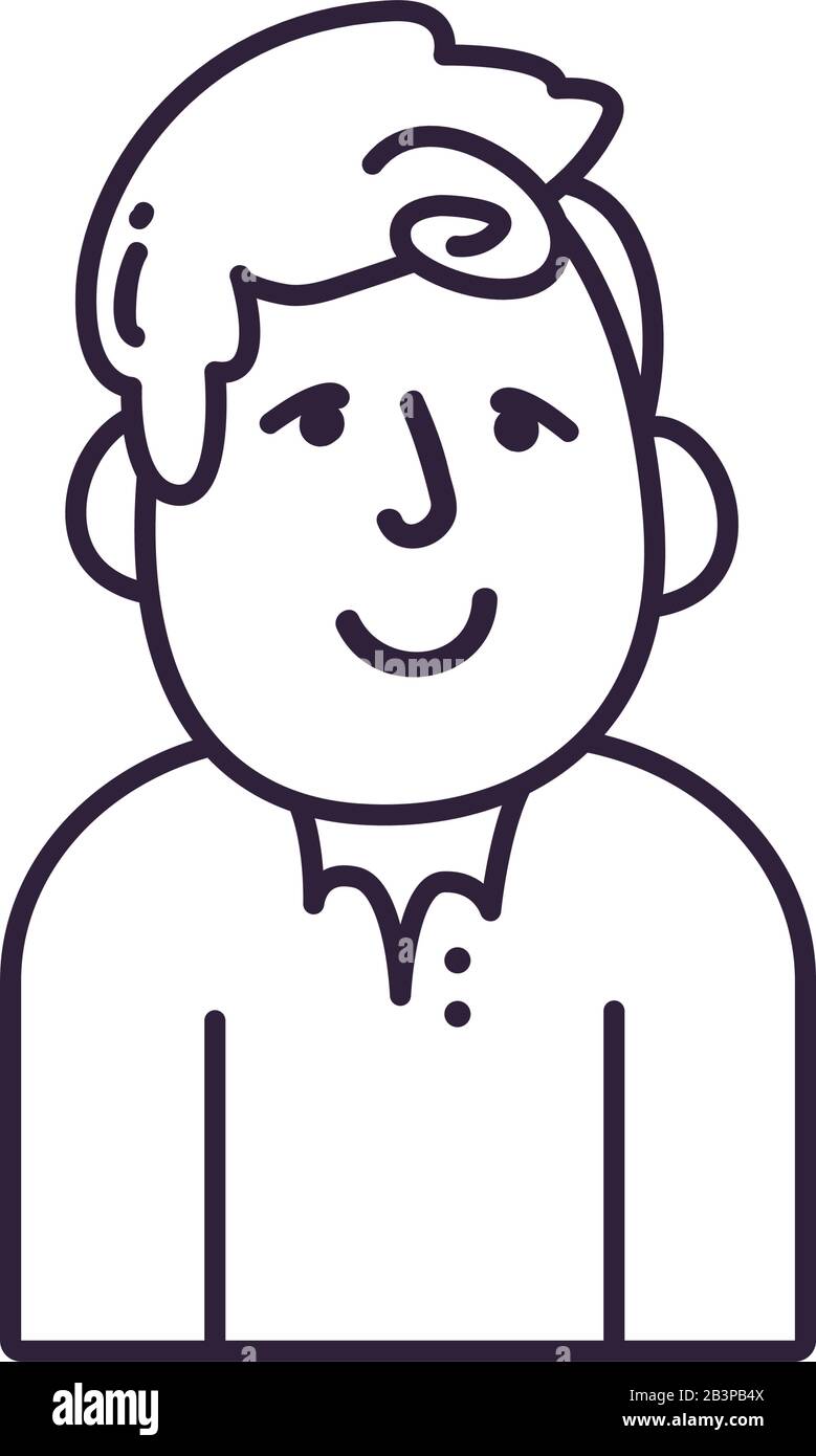 Avatar man line style icon design, Boy male person people human social ...