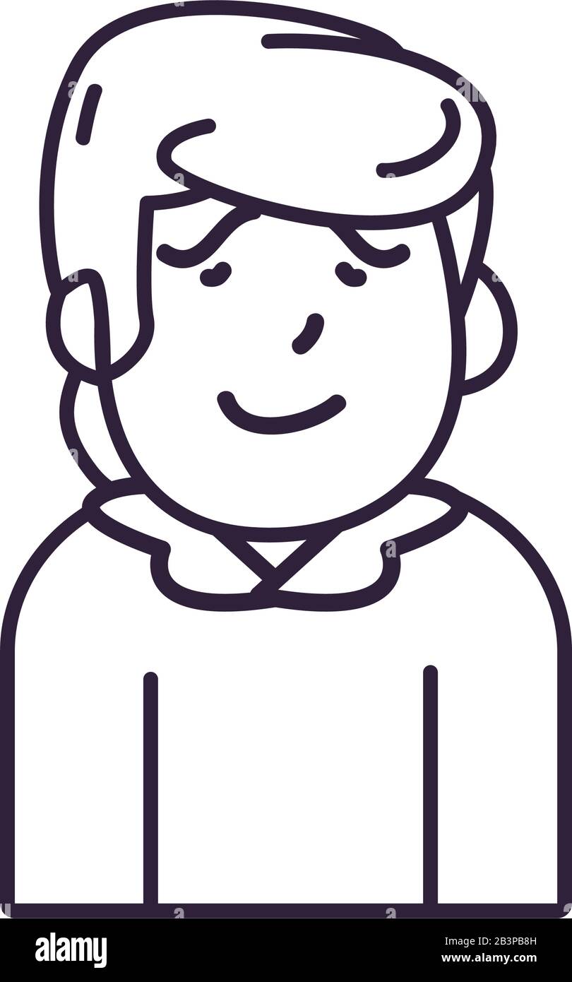 Avatar man line style icon design, Boy male person people human social ...