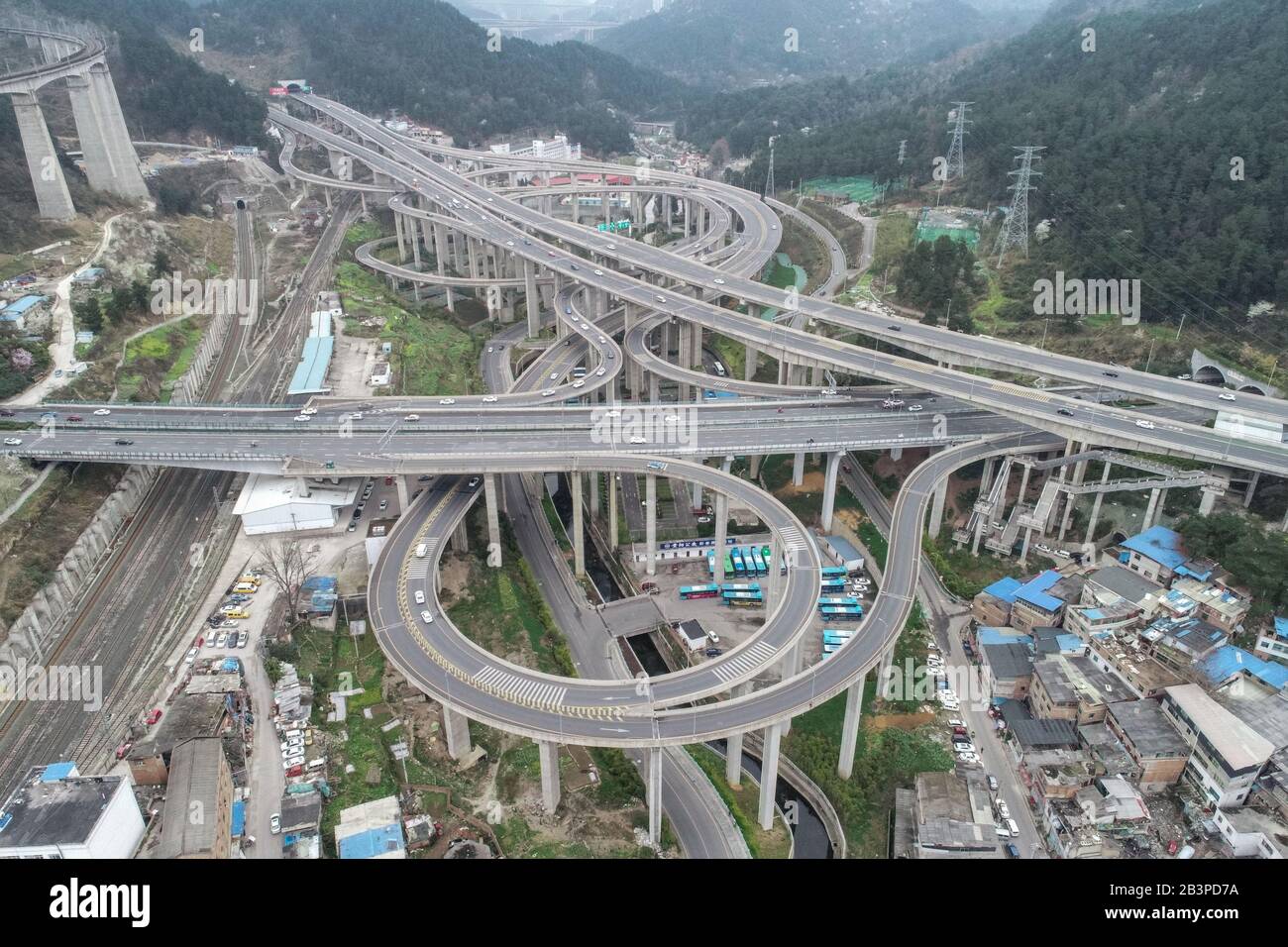 Guiyang, China. 04th Mar, 2020. The Qianchun overpass bridge which has ...