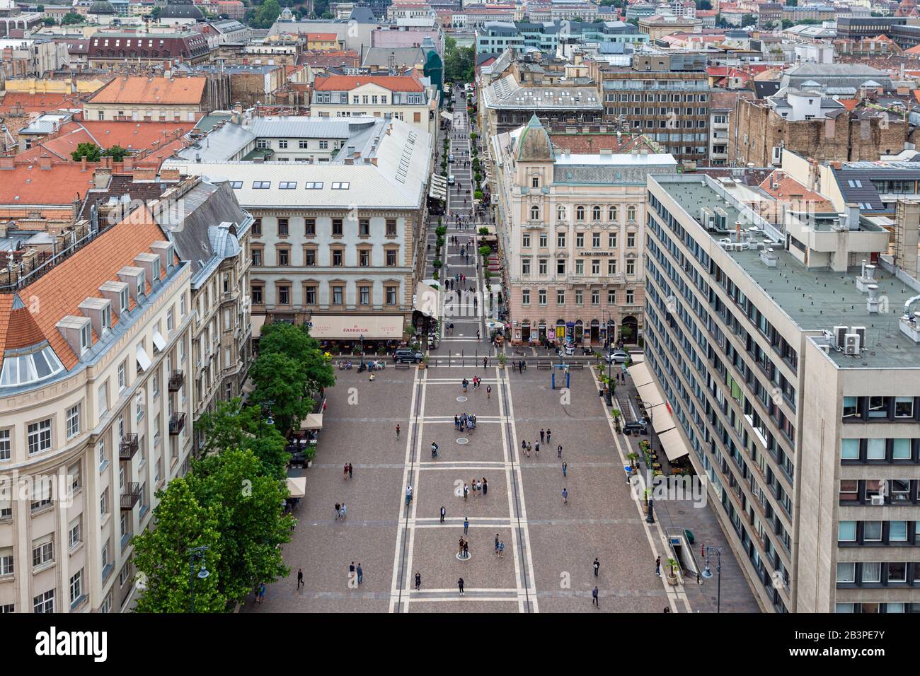 Aerial view square in front of Basilica in Budapest, Hungary Stock ...