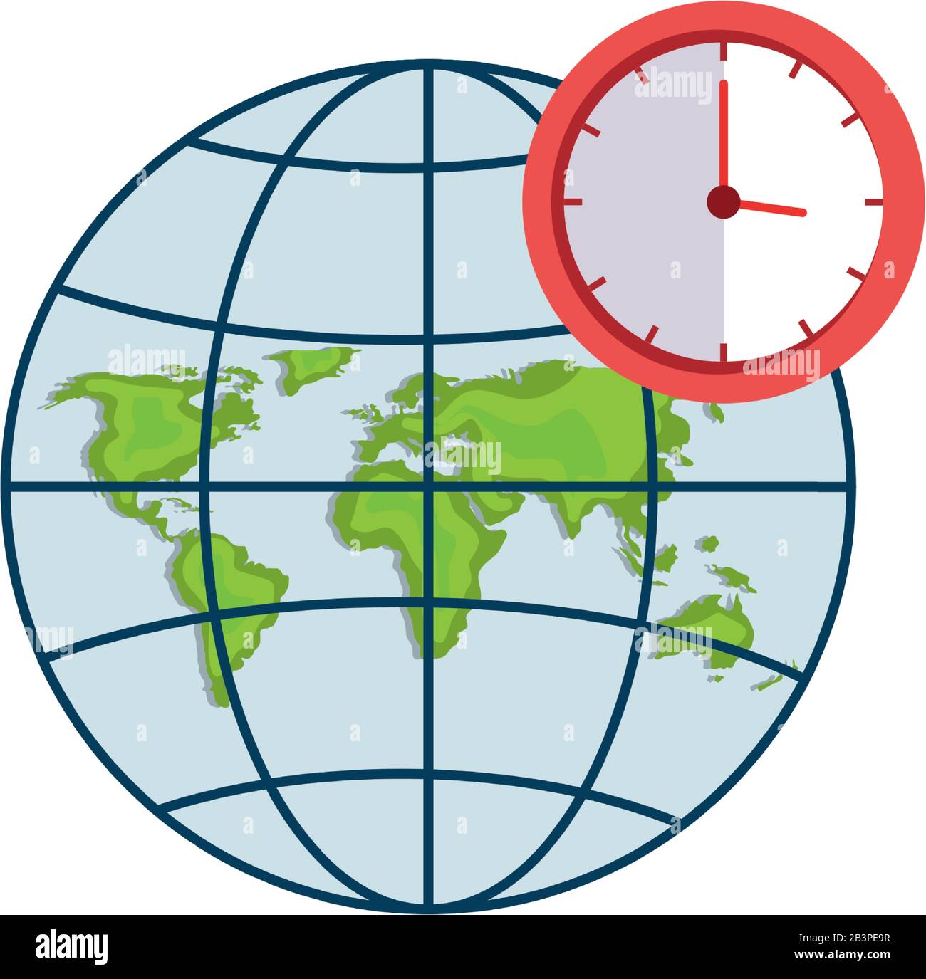 Isolated clock and global sphere vector design Stock Vector Image & Art ...