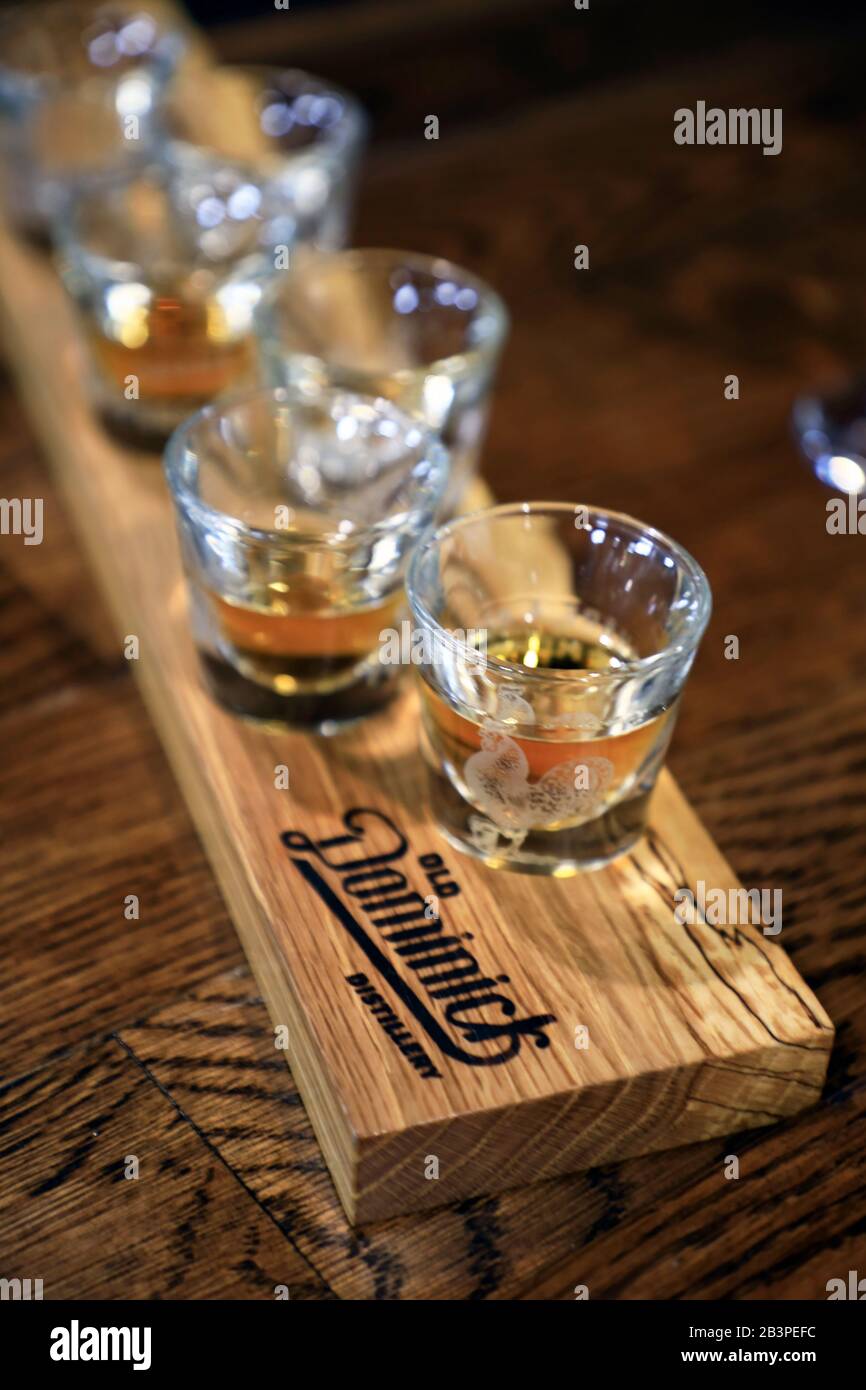 Whiskey sampling tasting set .Old Dominick Distillery.Downtown Memphis ...