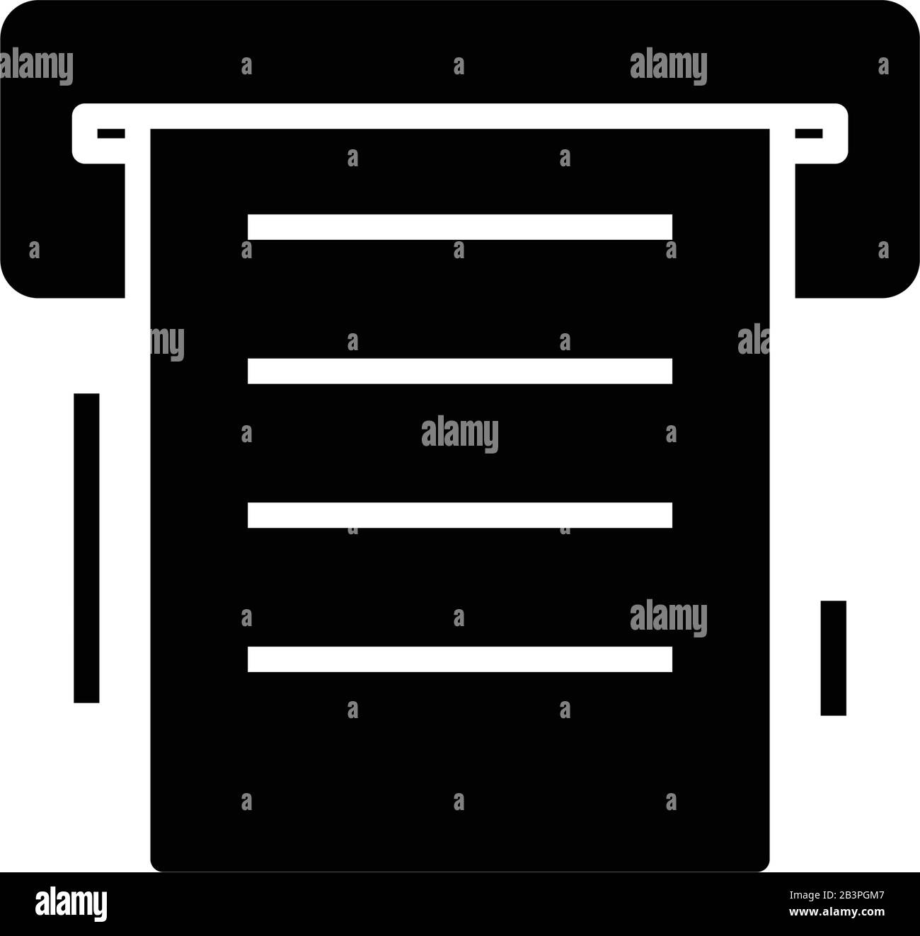 Save receipt black icon, concept illustration, vector flat symbol ...