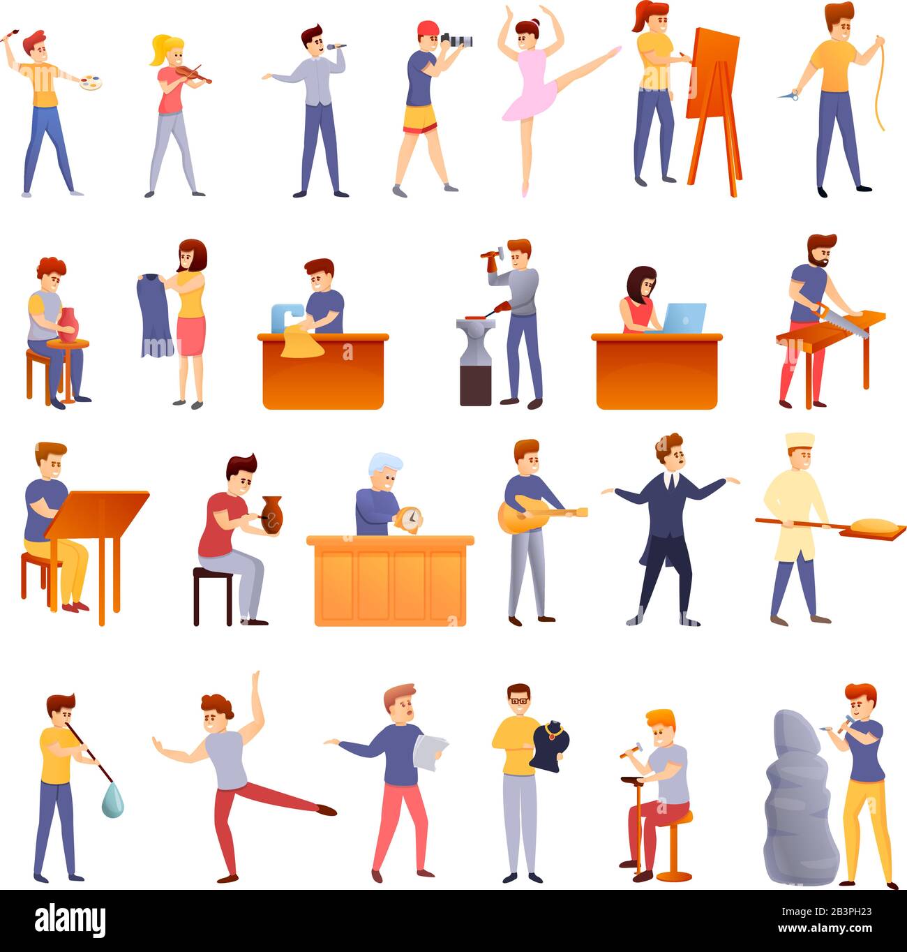 Artisan icons set. Cartoon set of artisan vector icons for web design ...